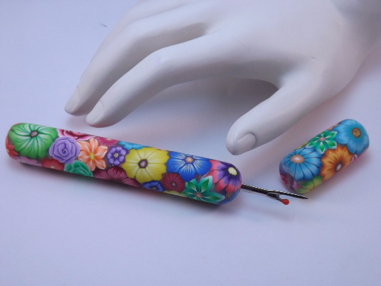 Colorful Floral Seam Ripper – Happy Polymer Crochet Hooks